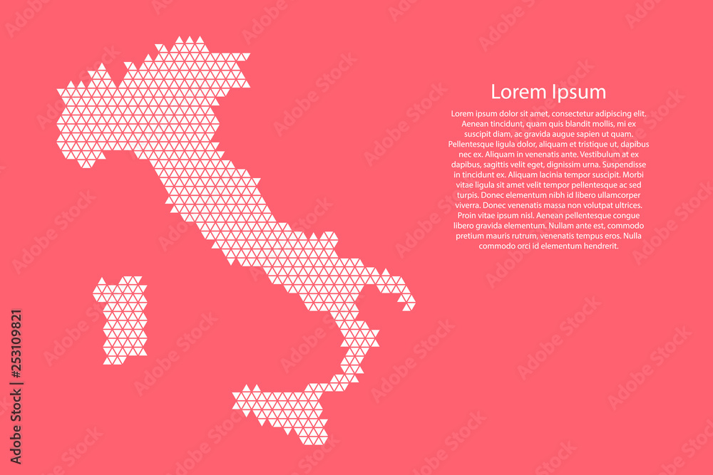 Italy map abstract schematic from white triangles repeating pattern ...