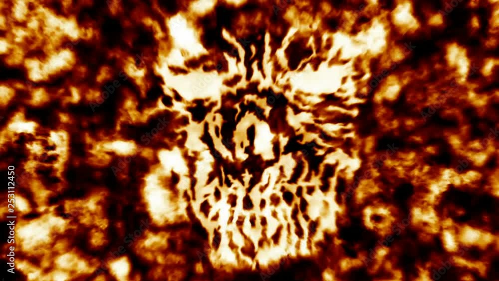 Vidéo Stock Screams skull in fire. Scary monster face. Genre of horror ...
