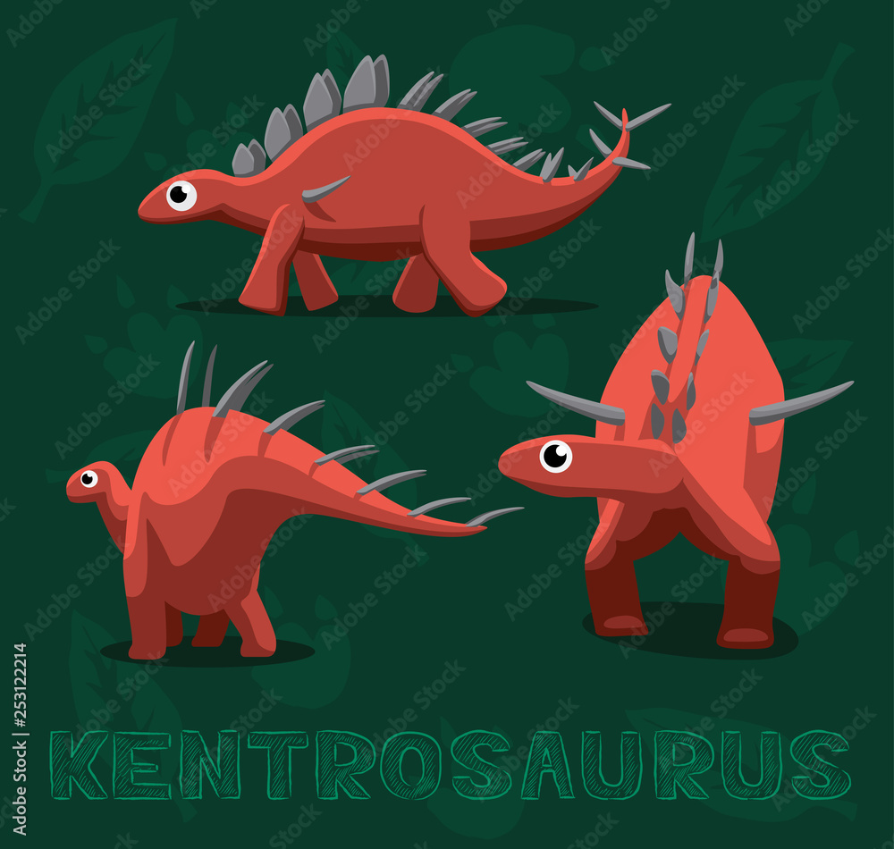 Dinosaur Kentrosaurus Cartoon Vector Illustration Stock Vector | Adobe ...