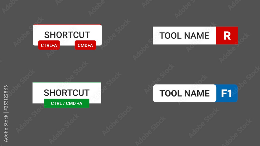 Tutorial Shortcuts Lower Thirds Stock Template | Adobe Stock