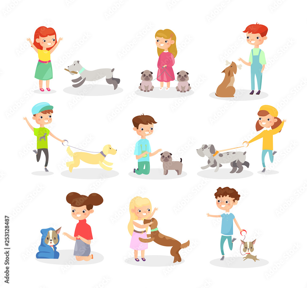 Dogs Playing Together Cartoon