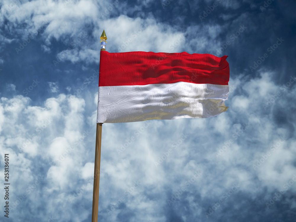 Indonesia flag Silk waving flag of Indonesia made transparent fabric ...
