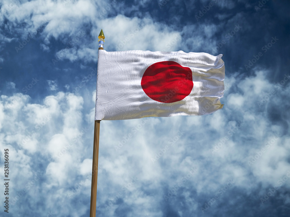 Japan flag Silk waving flag of Japan made transparent fabric with ...