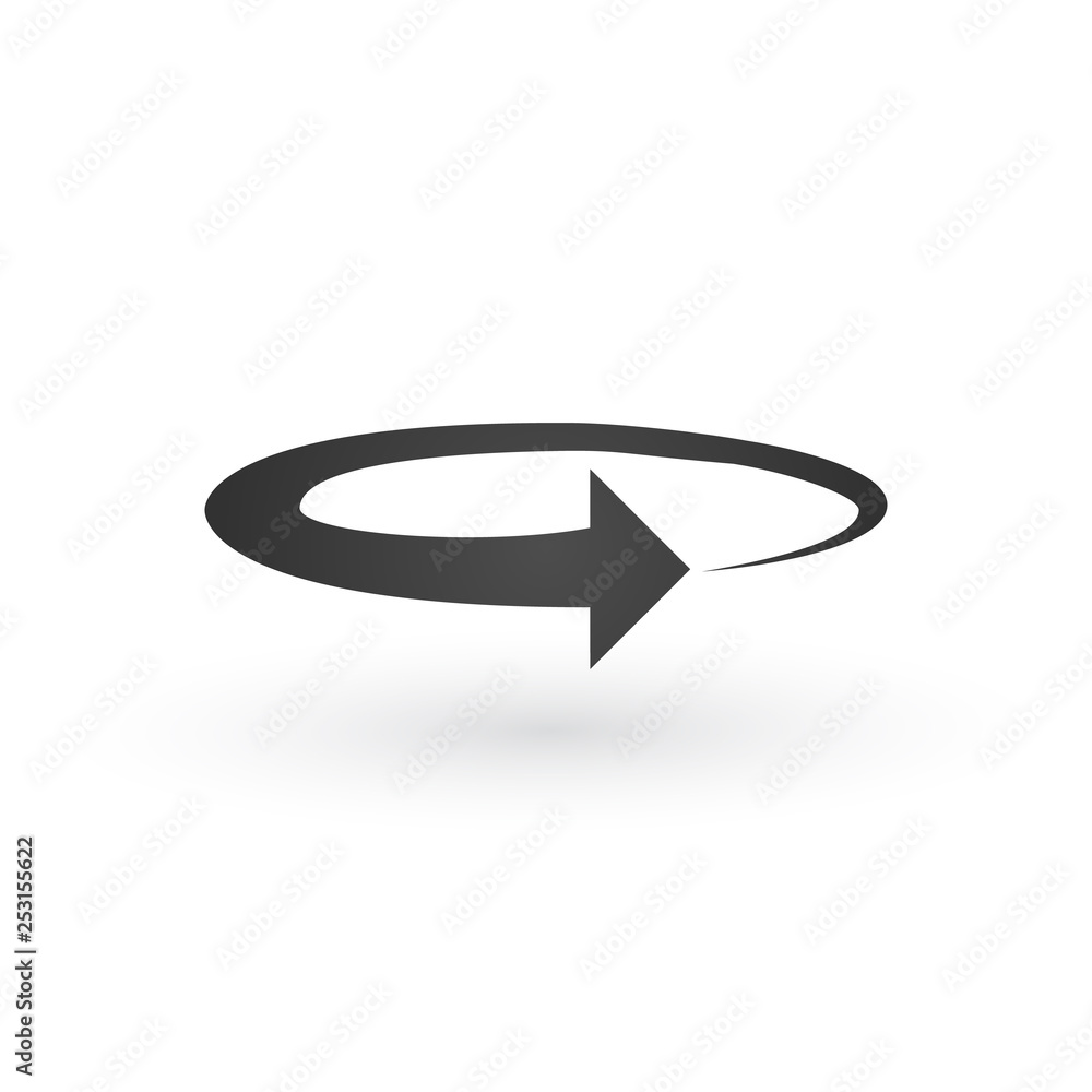 arrow curved into a circle 360 degrees, Vector illustration isolated on ...