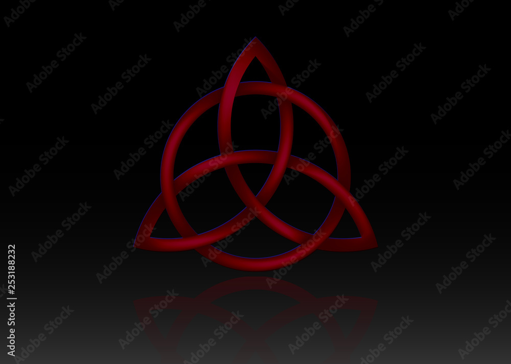 Triquetra logo, Trinity Knot, Wiccan symbol for protection. 3D Vector ...
