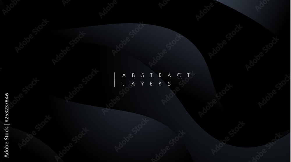 Black paper cut background. Abstract realistic papercut decoration ...