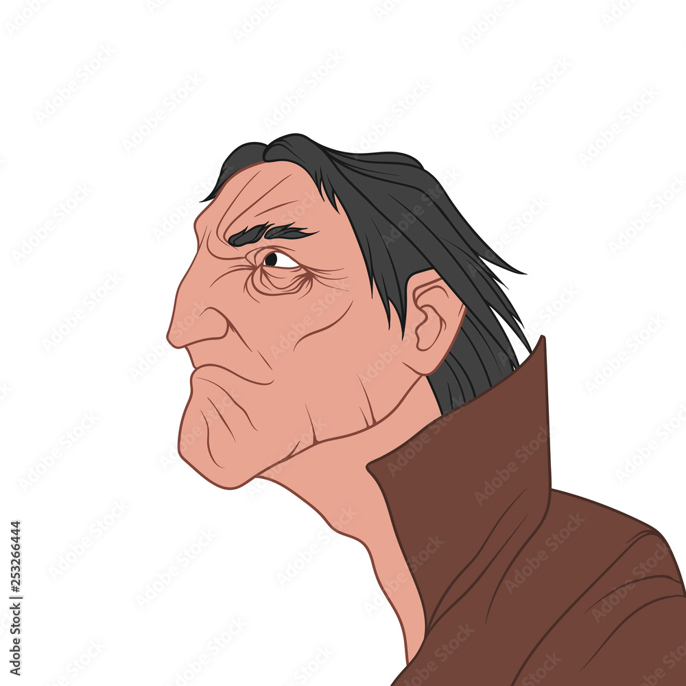 Old Man Face Wrinkles Drawing