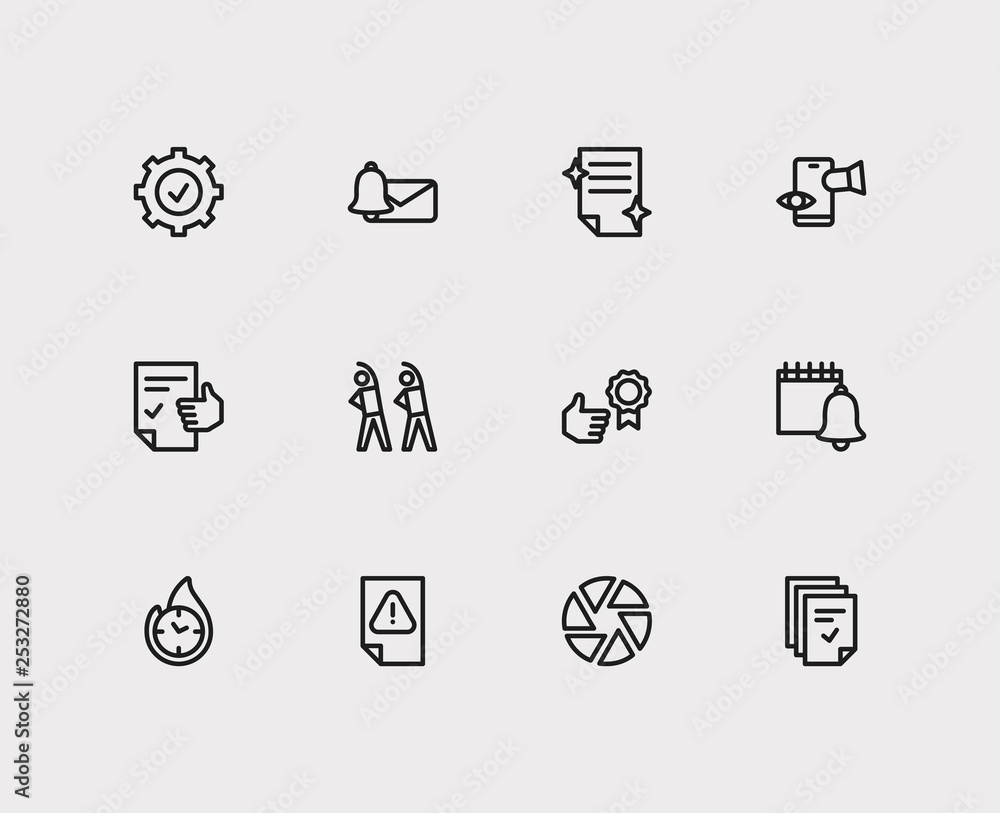 Multitasking icons set. Exercise and multitasking icons with reminders ...