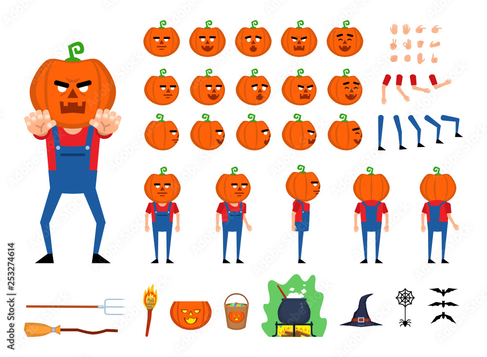 Halloween monster creation kit. Create your own pose, action, animation ...