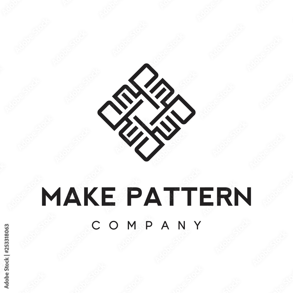 letter mp logo with pattern ornament design illustration Stock Vector ...