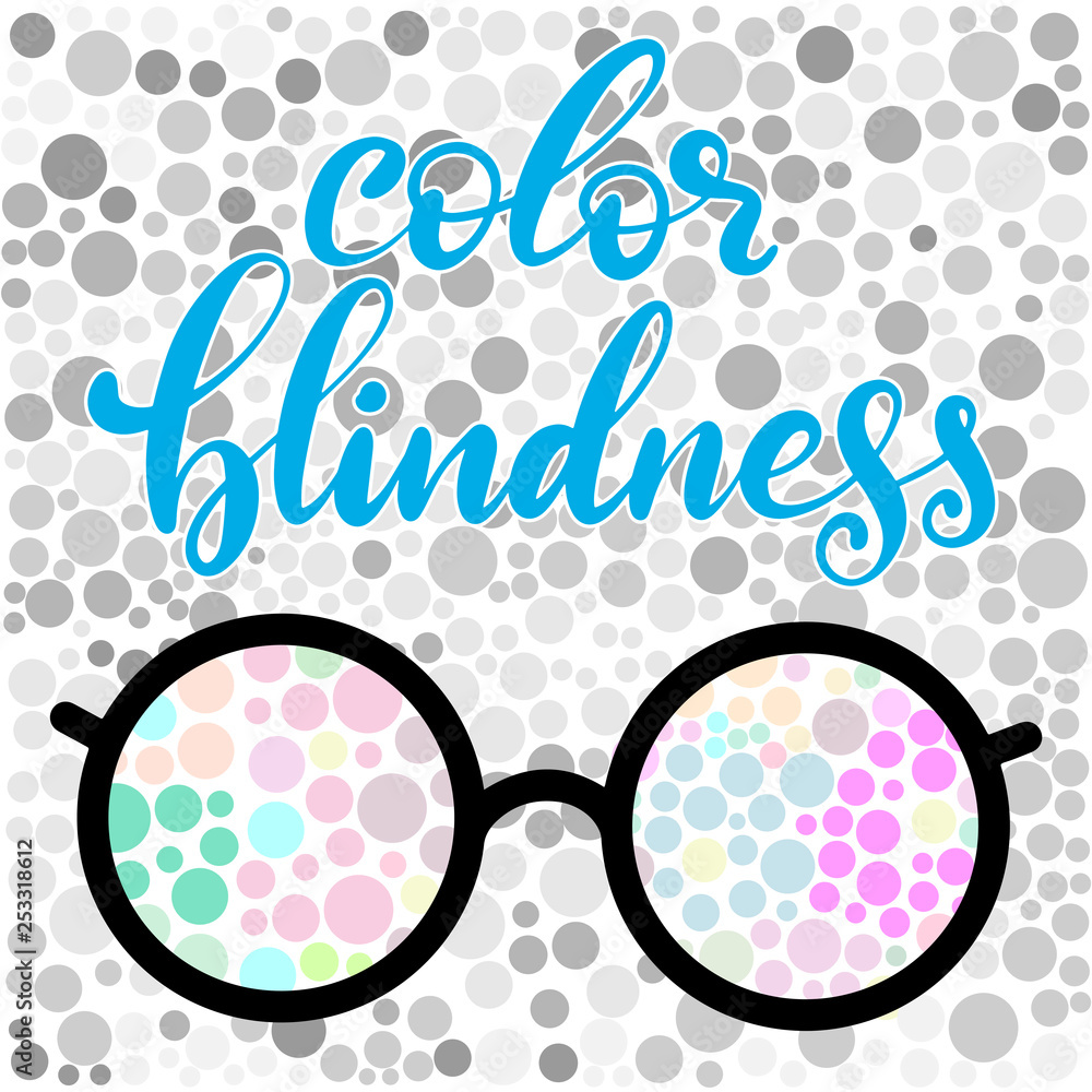 Lettering vector illustration of a word color blindness with test Stock ...