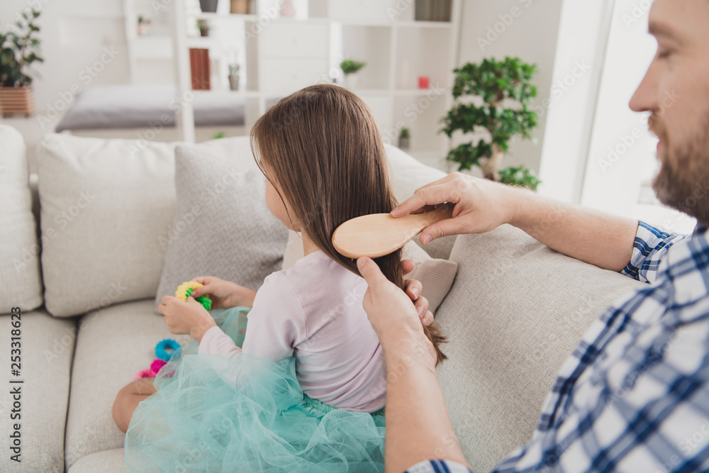 Close up back rear behind photo little she her girl he him his guy ...