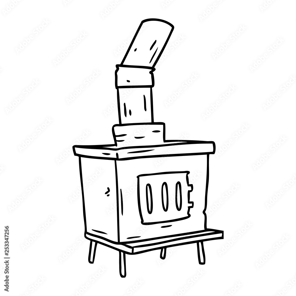line drawing doodle of a house furnace Stock Vector | Adobe Stock