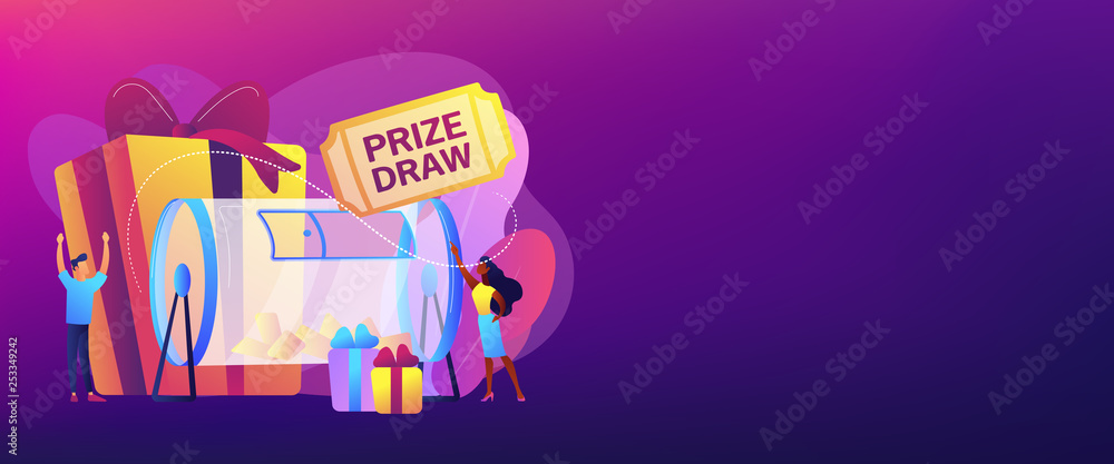 Prize draw concept banner header. Stock Vector | Adobe Stock