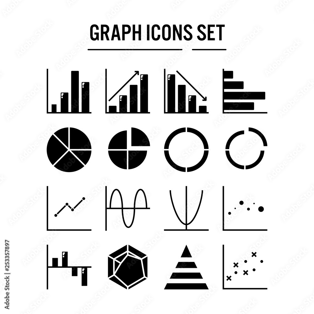 Graph and diagram icon in solid design for web design , infographic ...