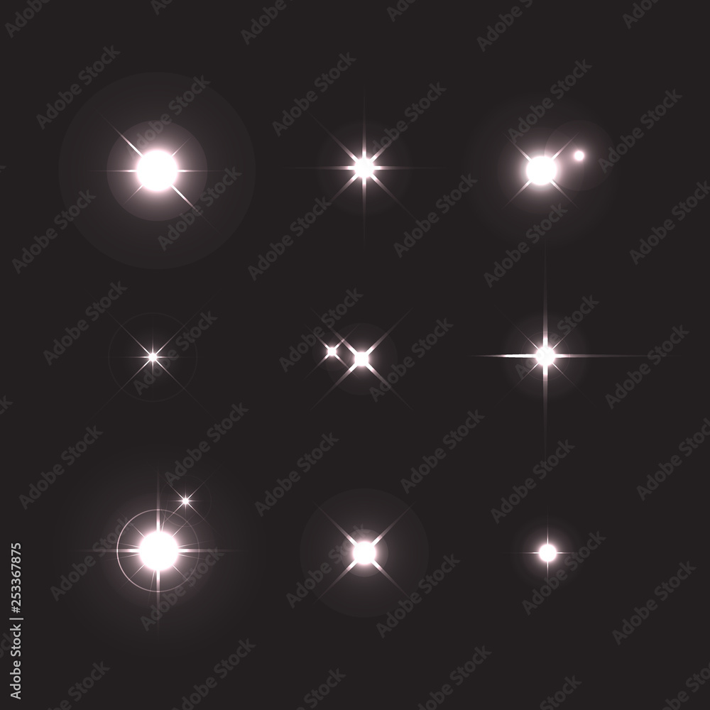 Shining star collection. Set of various forms of sparks Stock Vector ...