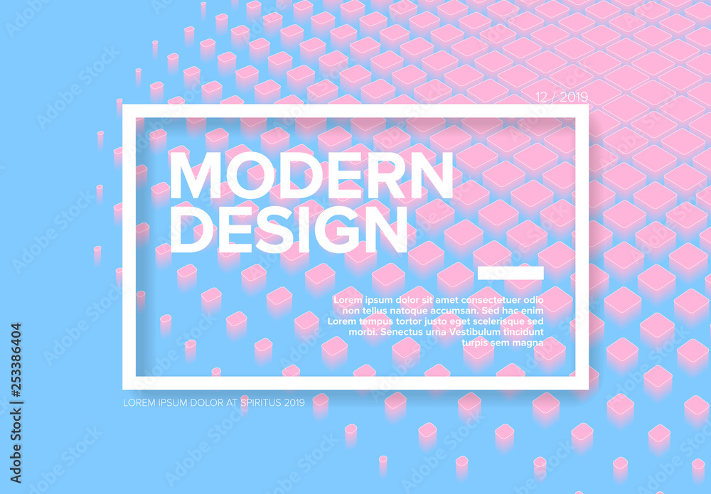Light Blue Web Banner Layout with Pastel Pink Abstract Designs Stock ...