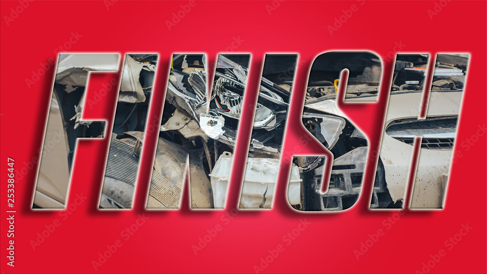 Finish-3D text. Creative design for your flyers, posters, brochures ...