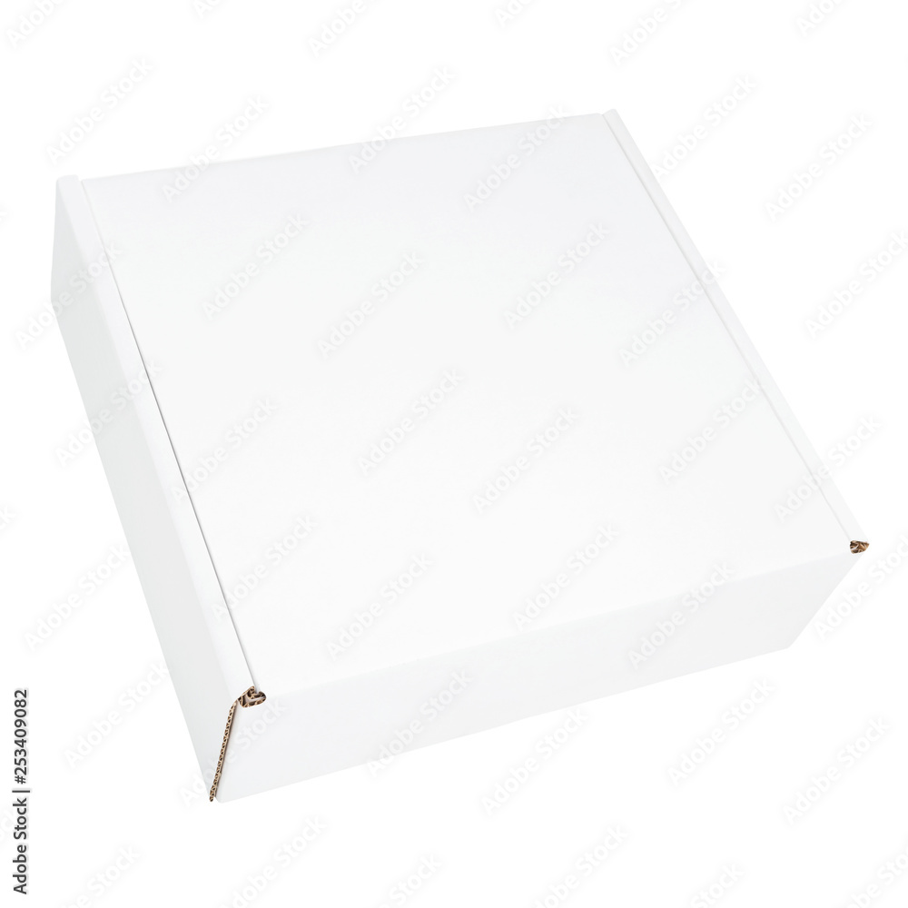 White blank cardboard box isolated on white background. White box ...