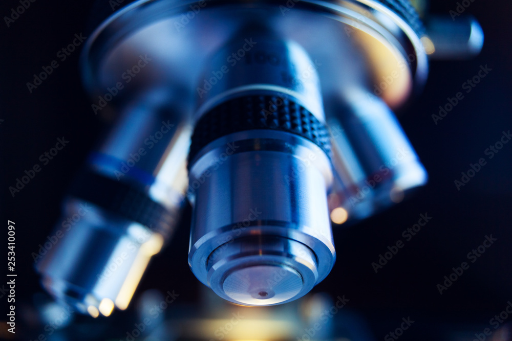 Laboratory microscope for scientific research. Microscope is used for ...
