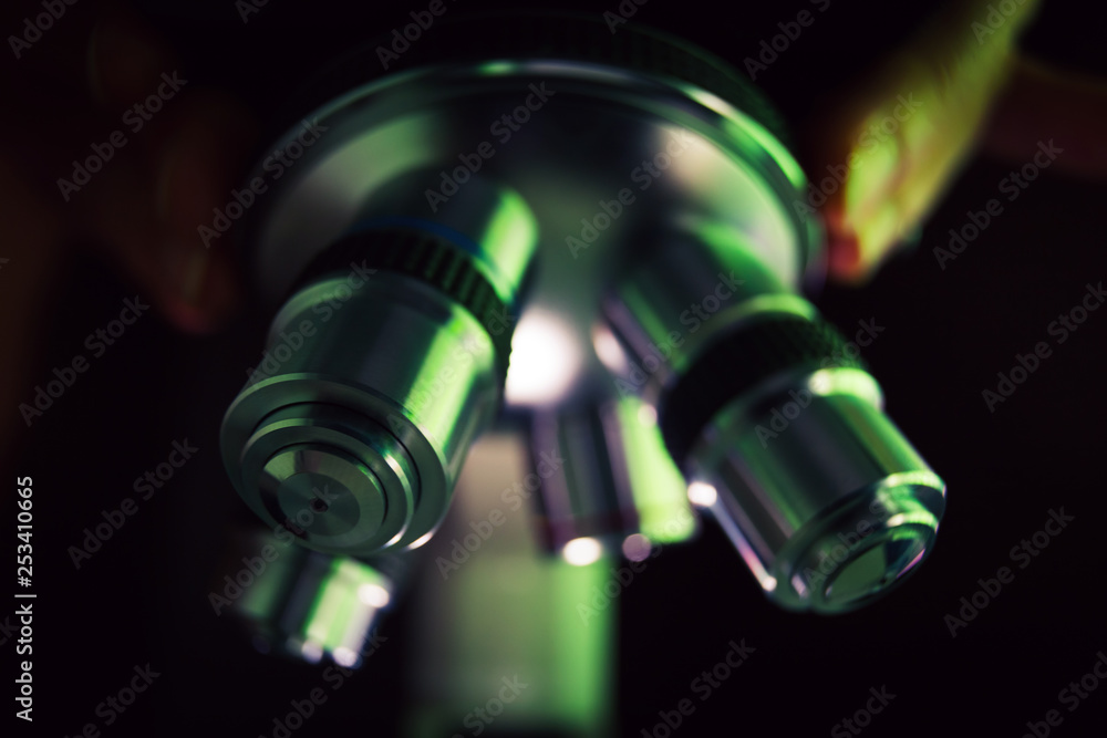 Laboratory microscope for scientific research. Microscope is used for ...