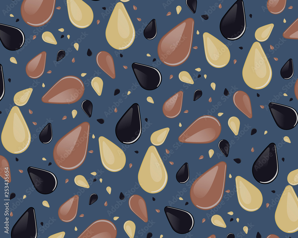 Sesame seeds vector seamless pattern for multiple uses. Includes 3 ...