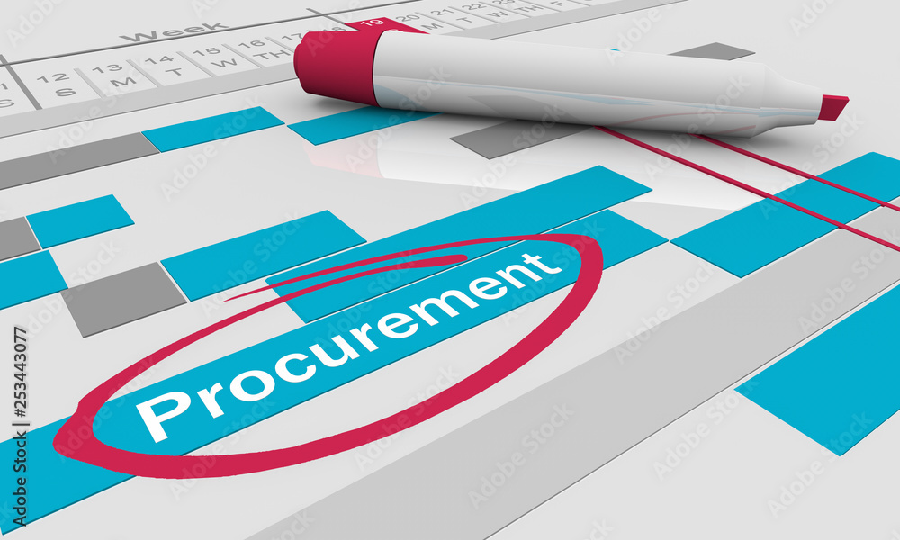 Procurement Purchasing Stage Gantt Chart 3d Illustration Stock ...
