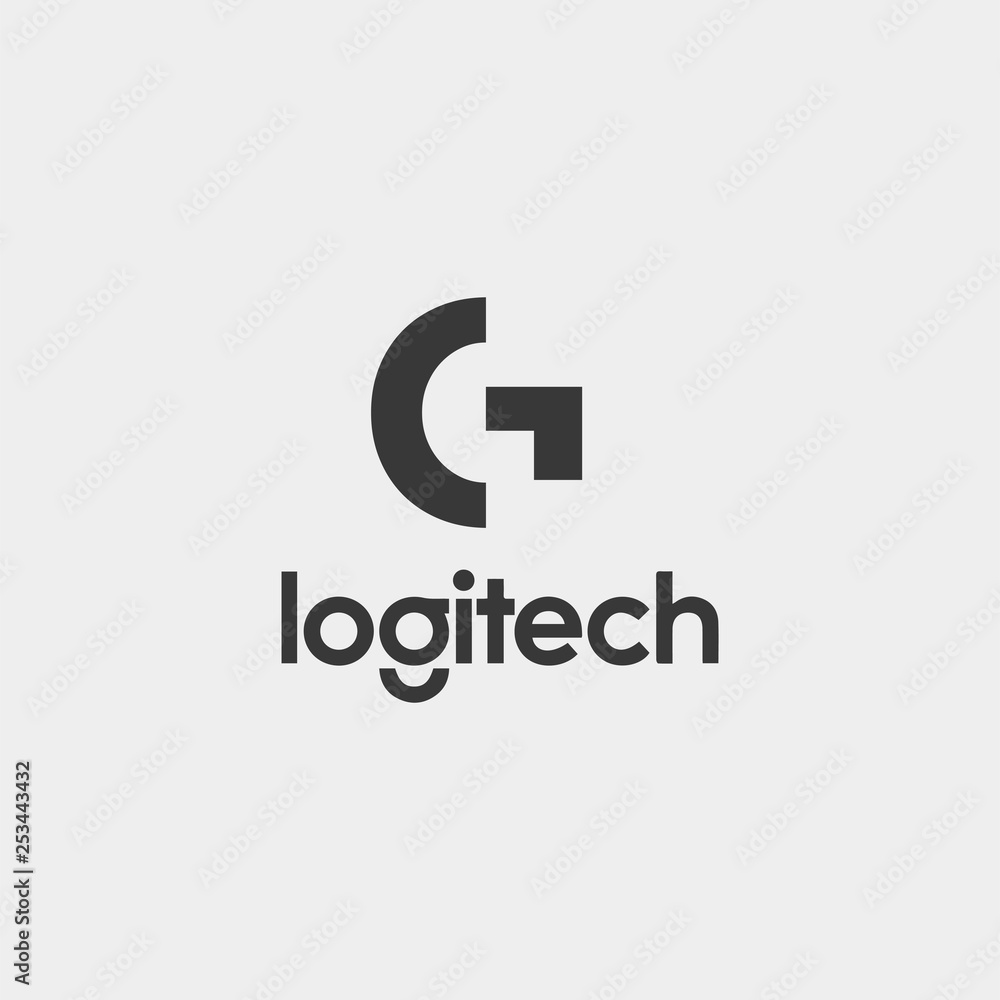 Letter G Logitech Logo Design vector illustration Stock Vector | Adobe ...
