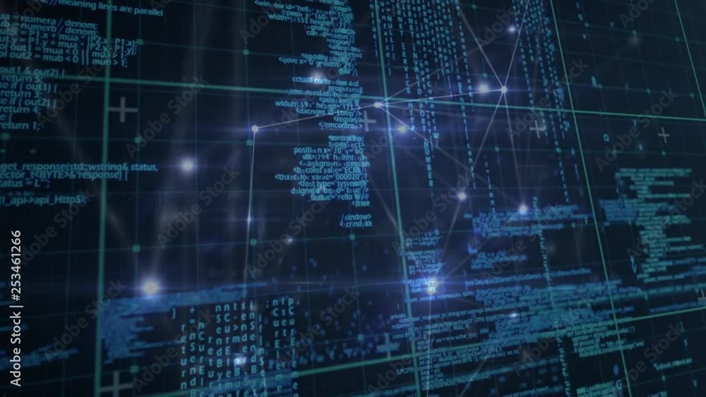 Animation of data connections and binary codes in motion Stock Video ...