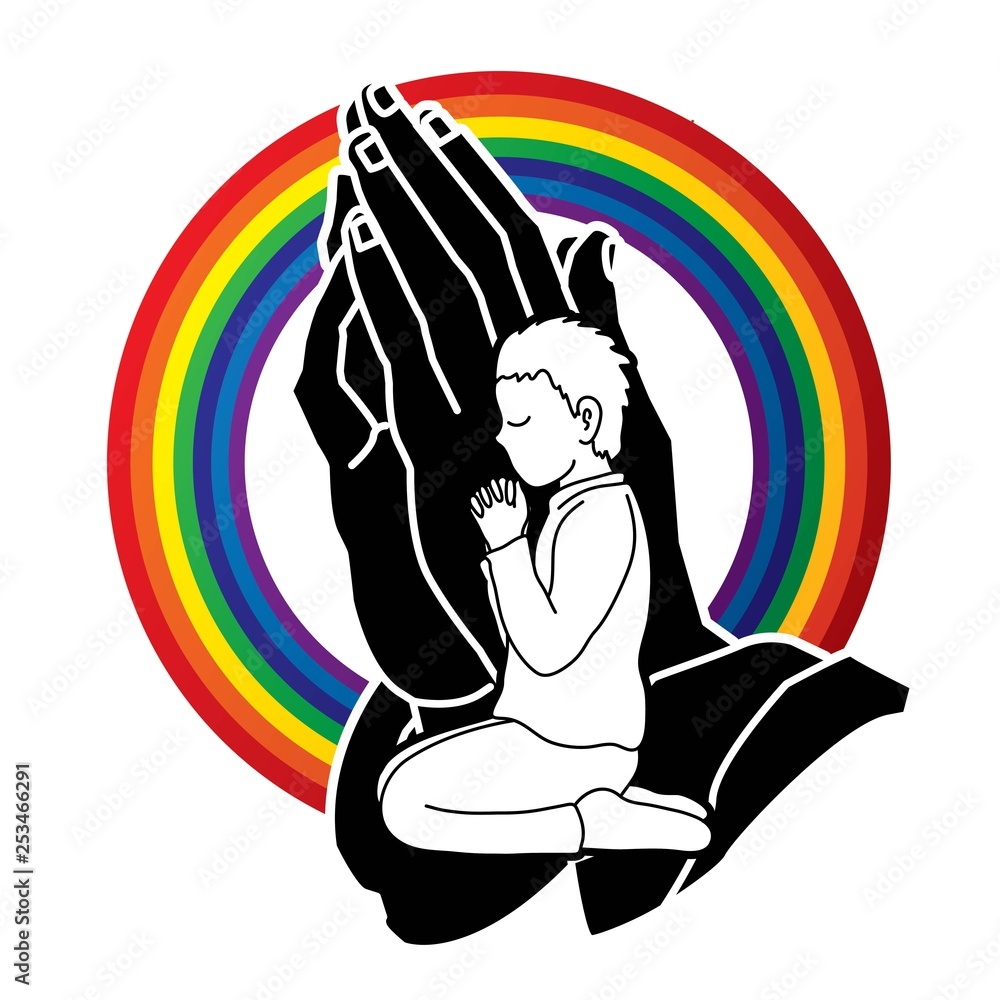 Little boy prayer, Praise to the Lord , Double exposure graphic vector ...