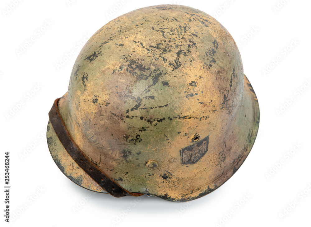 German World War Two (Stahlhelm M1942) military helmet, Normandy 1944 ...