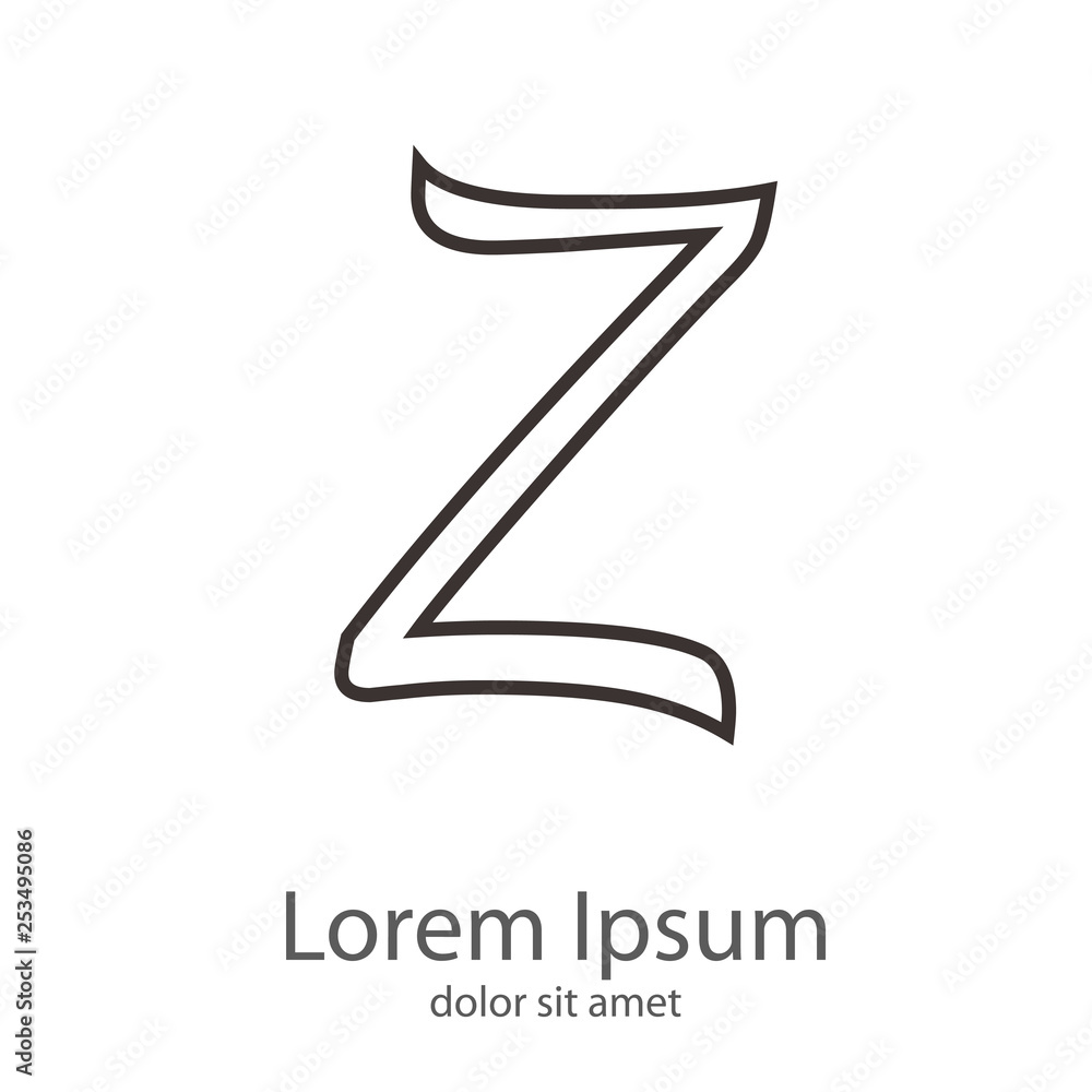 Logotipo letra Z mayúscula lineal color gris Stock Vector | Adobe Stock