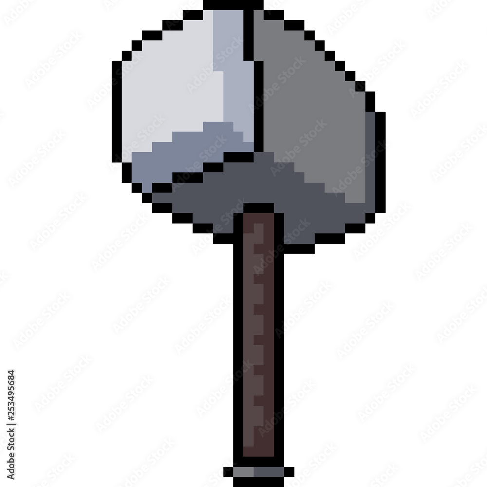 vector pixel art iron hammer Stock Vector | Adobe Stock