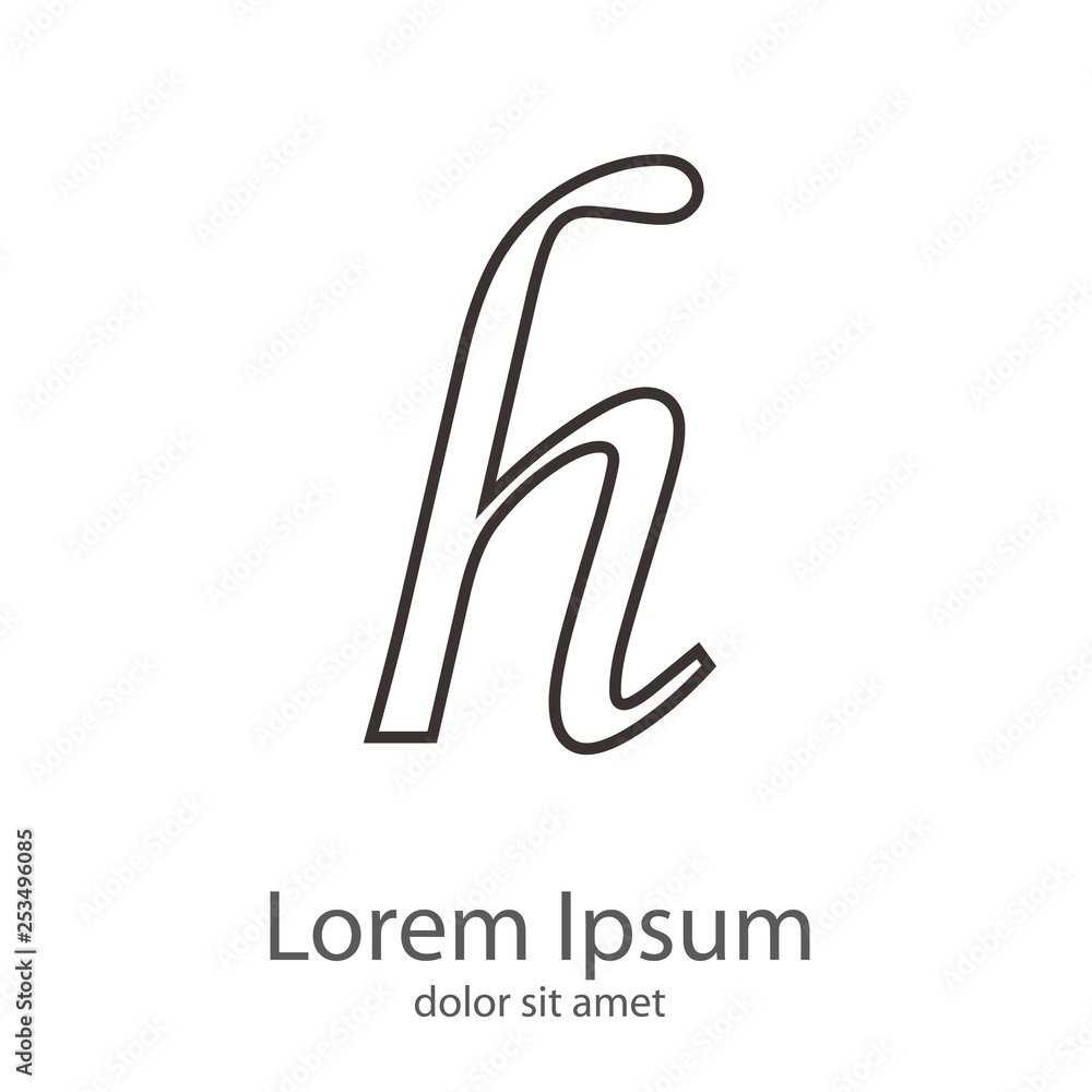 Logotipo letra h minúscula lineal color gris vector de Stock | Adobe Stock