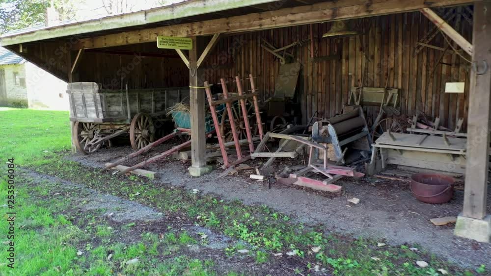 Aerial backside of the equipment shed Herr House, a historical landmark ...