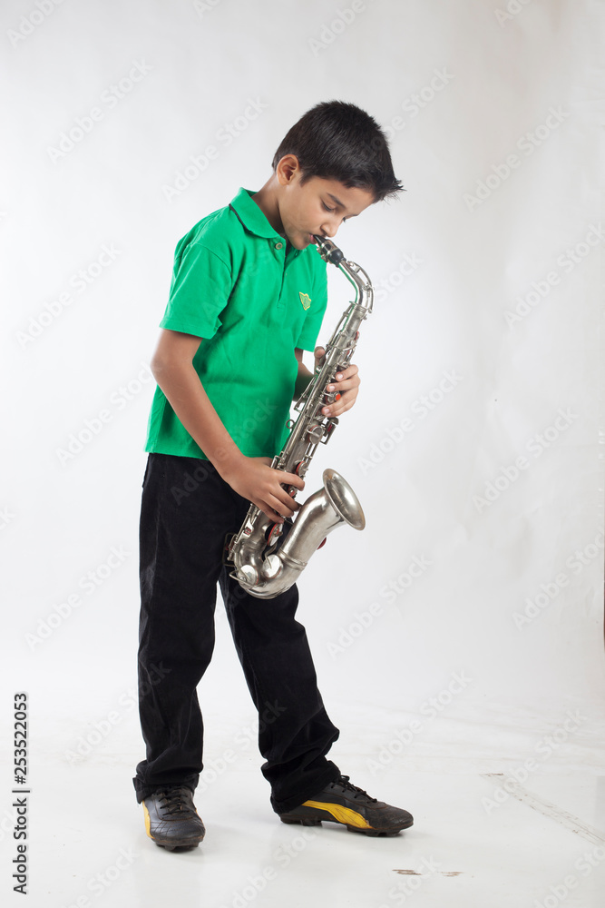 Kid Playing Saxophone
