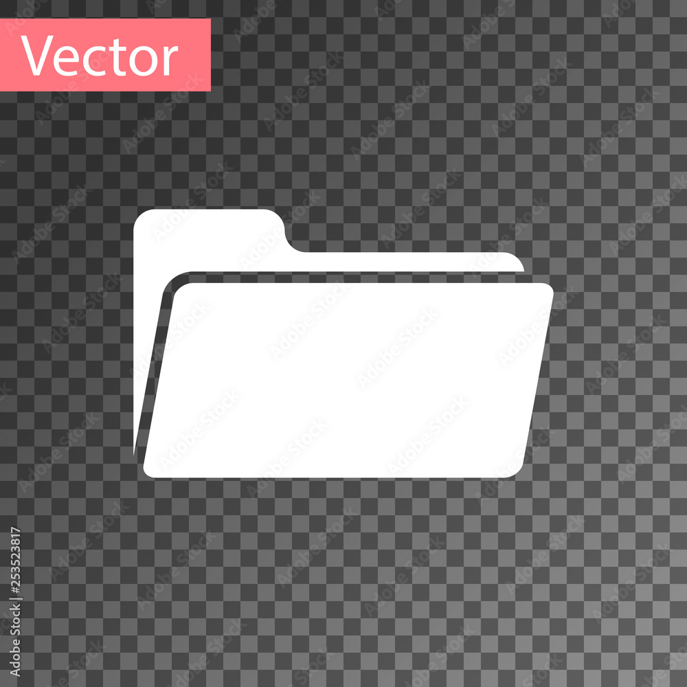 White Folder icon isolated on transparent background. Vector ...