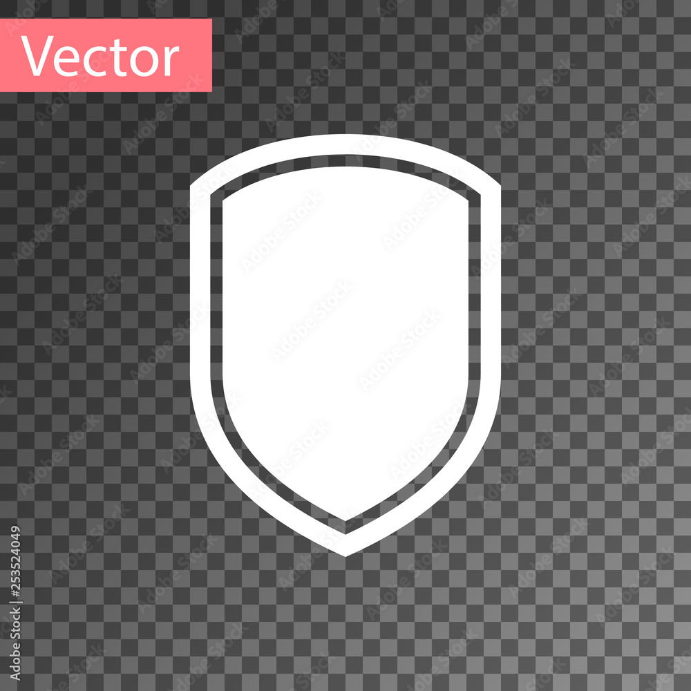 White Shield icon isolated on transparent background. Guard sign ...