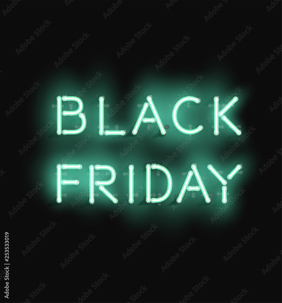 Neon realistic word for advertising, vector illustration Stock Vector ...