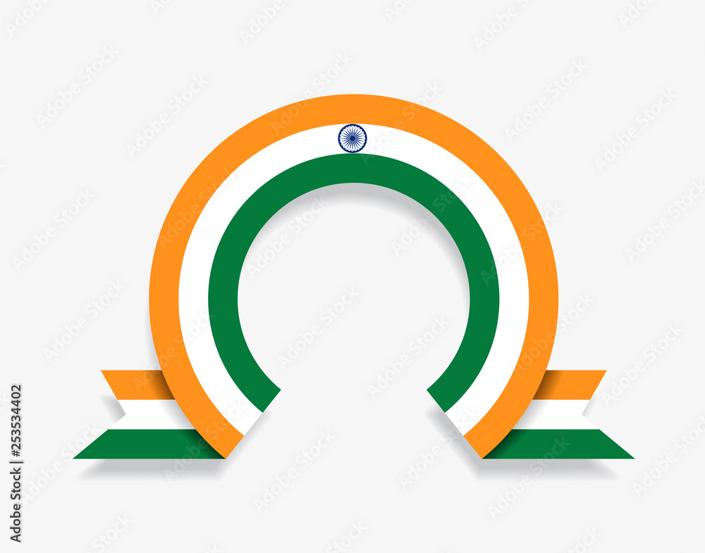 Indian flag rounded abstract background. Vector illustration. Stock ...
