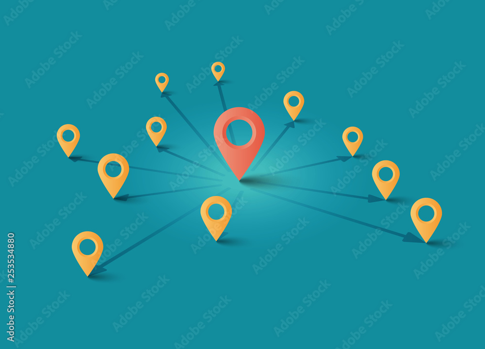 Vector map pointers on transparent background. - Illustration Stock ...