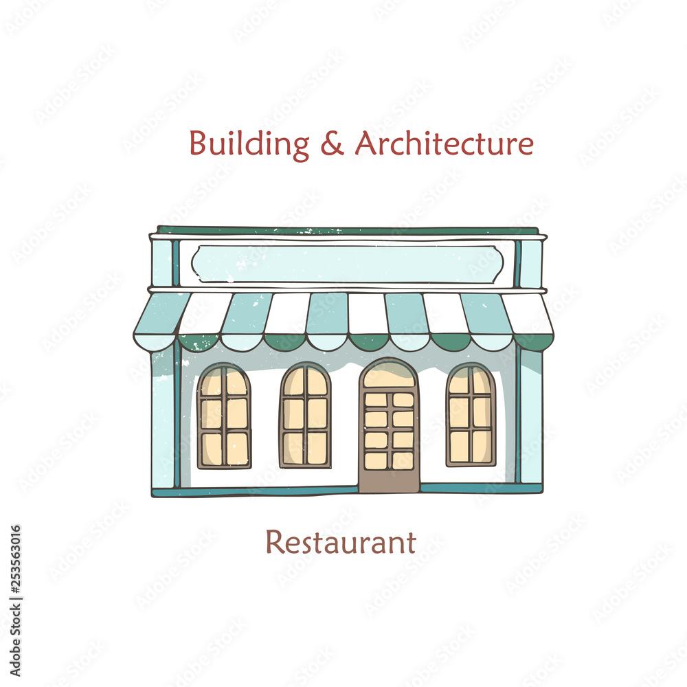 Cafe shop, storefront. Vector. Coffee house, vintage store front ...