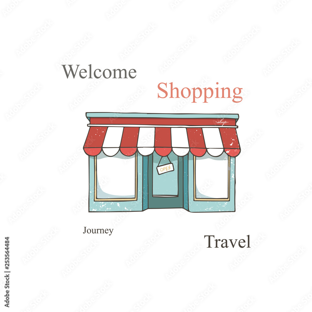 Cafe shop, storefront. Vector. Coffee house, vintage store front ...