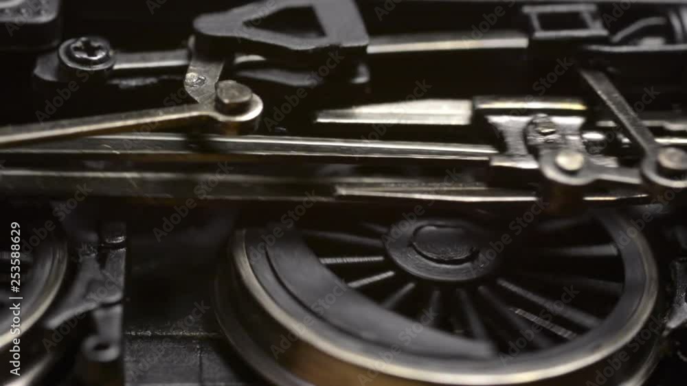 Minature electric powered model steam locomotive driving wheels and ...