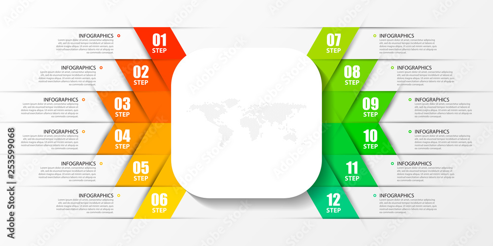 Infographic design template. Creative concept with 12 steps Stock ...