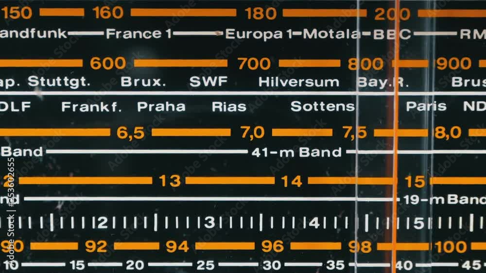 Tuning Analog Radio Dial Frequency on Scale of the Vintage Receiver ...