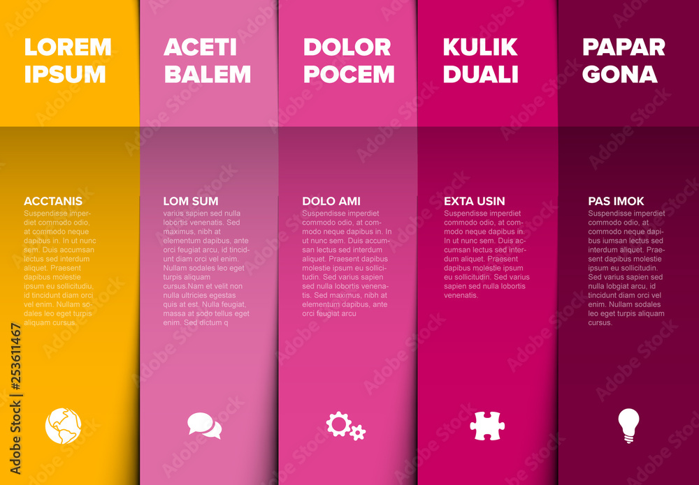 Yellow, Pink, and Purple Infographic Layout Stock Template | Adobe Stock