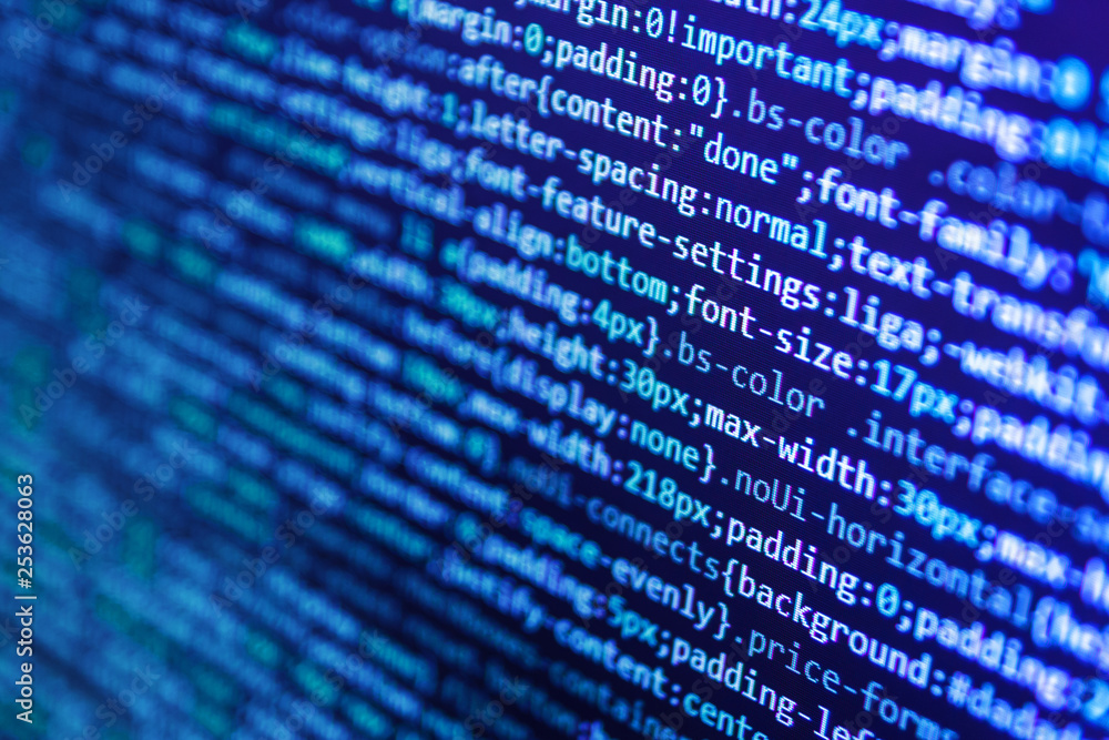 Css3 Code On A Colorful Background Programming On Monitor Background Tensorflow Ai Concept