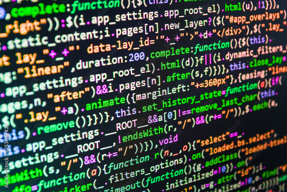 PHP and coding technologies. Cyber space concept. Developing programming binary code. Programmer ...