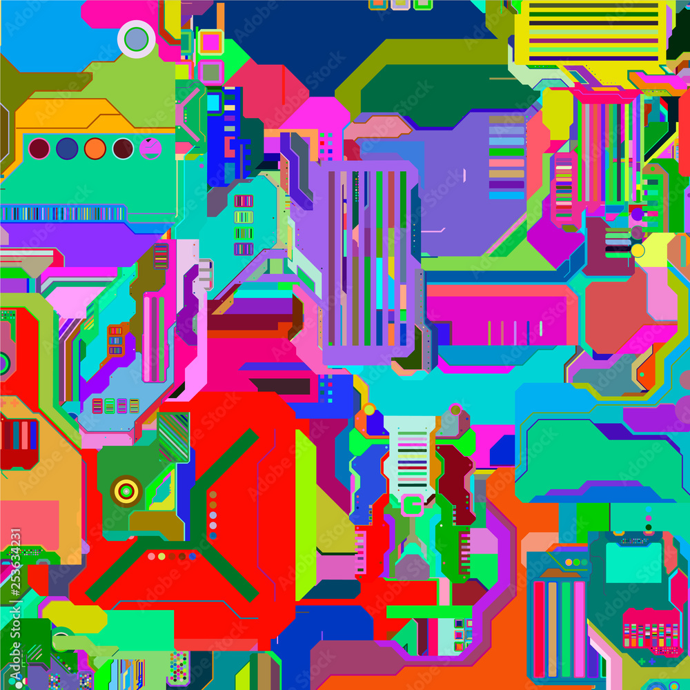 Futuristic surface of low-poly elements and parts. Vector illustration ...